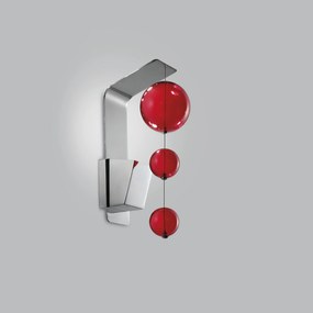 Metallux 251.111.04 Bolero, luxusní nástěnné svítidlo, 3 kuličky červeného skla, 1x10W GU10, výška 57cm