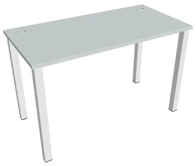 Stůl pracovní rovný 120 cm hl. 60 cm - Hobis Uni UE 1200 Dekor stolové desky: šedá, Barva nohou: bílá