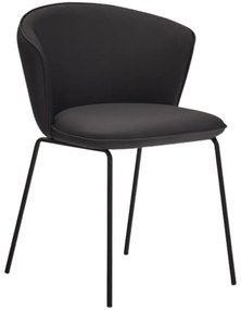 Černá koženková jídelní židle Teulat Add