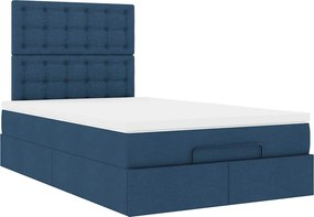 Osmanský rám postele s matrací modrá 120x200cm textil 3314168