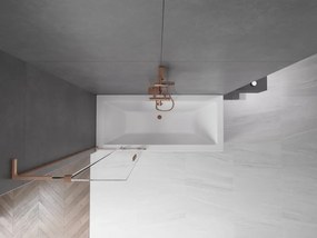 Mexen Velar L, 2-křídlová posuvná vanová zástěna 70 x 150 cm, 8mm čiré sklo, měděná matná, 896-070-003-01-65
