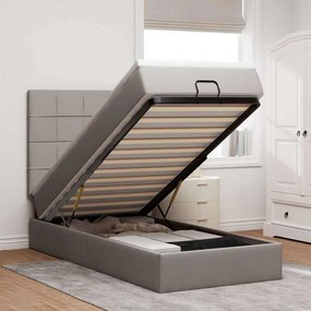 Osmanská postel s matrací & LED taupe 90x200 cm látka 3313979
