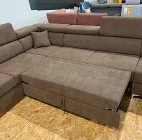 Rozkládací rohová sedačka LONGER II-R-III levý roh šedá