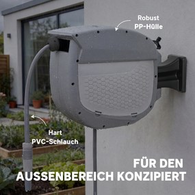 Hadicový naviják se zahradní hadicí 20 m, otočný o 180° Box na hadici s automatickým navíjením Samosvorný
