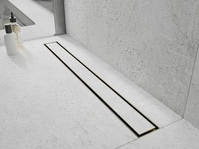 Mexen Flat 360°, nerezový sprchový žlab vzor M13 2v1 pro vložení dlažby 80 cm, zlatá lesklá, 1510080-40