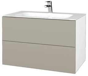 Dřevojas Koupelnová skříň VARIANTE SZZ2 80 Varianta: N01 Bílá lesk / M05 Béžová mat