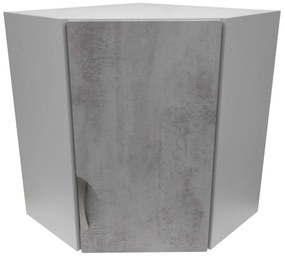 Kuchyně Macháček rohová kuchyňská horní skříňka barva beton korpus šedý