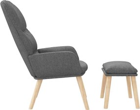 Relaxační křeslo se stoličkou světle šedé textil 3097342