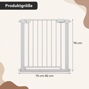 Costway Schodišťová brána bez vrtání se šířkou 75-82 cm Auto-Close dveřní brána