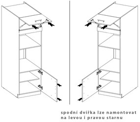 LUNA ab | vysoká skříňka 60 DPM-210 2F na vestavnou troubu a mikrovlnku | 60 cm | UNI dvířka | artis