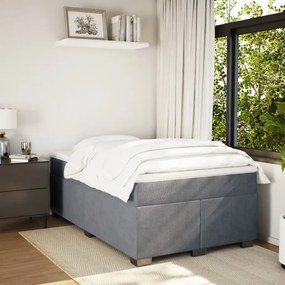 Box spring postel s matrací tmavě šedá 120 x 200 cm samet 3285276