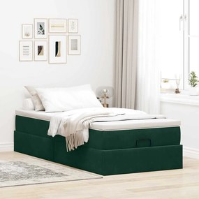 Osmanský rám postele s matrací tmavě šedá 80x200cm samet 3311150