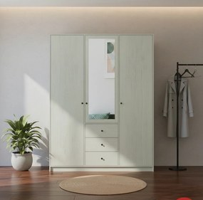 Stolar Šatní skříň Siena D3 LUX z eukalyptu se zrcadly