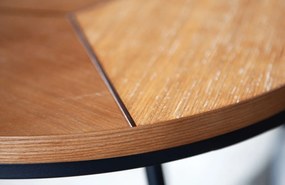 Moebel Living Dubový konferenční stolek Pagli 80 cm s kovovou podnoží