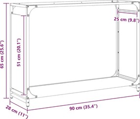 vidaXL Stojan na palivové dřevo Ocel válcovaná za studena [864203] Barva: Černá