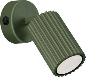 Sollux Lighting Nástěnné svítidlo KARBON olivově zelené s vypínačem
