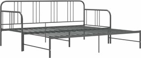 Rám vysouvací postele/pohovky šedý kovový 90 x 200 cm 324754