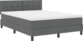 Postel s boxspringem s čelo Tmavě šedá 140 x 190 cm textil 3338686