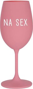 NA SEX - růžová sklenice na víno 350 ml