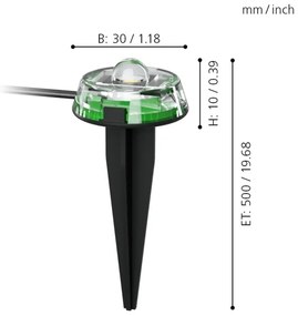Eglo 98184 - LED Venkovní dekorační řetěz SPINETOLI 9xLED 10m IP65 teplá bílá