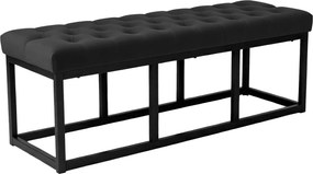 Lavice Polson samet černá konstrukce 120 cm