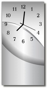 Skleněné hodiny vertikální Kovová šedá grafika