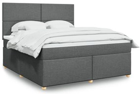 Box spring postel s matrací tmavě šedá 180x200 cm textil 3291353