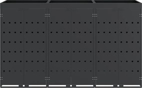 Úložný box na 3 popelnice Antracit 204 x 77,5 x 121,5 cm 3394744