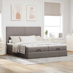 Osmanský rám postele s matrací taupe 180x200cm textil 3313675