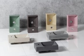 Sapho Sapho, PICCOLINO betonové umyvadlo 30,8x17cm, baterie vlevo, šedá, PK30017