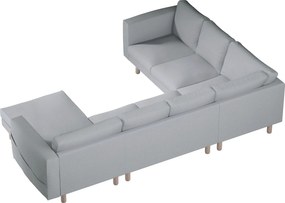 Potah na pohovku IKEA Norsborg rohová, 5-místná se šezlongem barva šedá látka pletený vzor