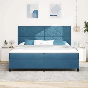 Postel s boxspringem s čelo Tmavě modrá 200 x 200 cm samet 3339924