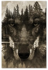 Gario Obraz na plátně Černý vlk abstraktní, sépie Rozměry: 40 x 60 cm