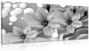 Obraz černobílá magnolie na abstraktním pozadí Varianta: 120x60