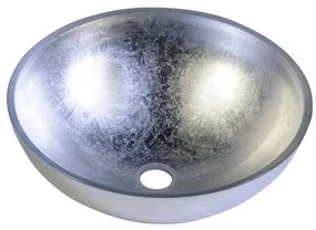 Sapho Murano Argento Umyvadlová mísa kulatá 40 cm, sklo stříbrná AL5318-52