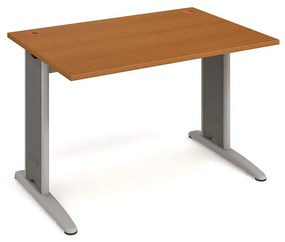 Stůl pracovní rovný 120 cm - Hobis Flex FS 1200 Dekor stolové desky: třešeň, Barva nohou: Stříbrná