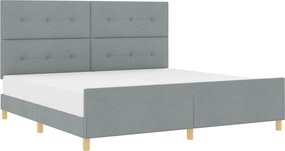 Rám postele s čelo Světle šedá 200 x 200 cm textil 3344753