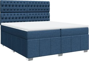 Box spring postel s matrací modrá 200x200 cm textil 3291788
