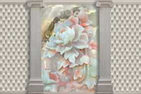 Samolepící tapeta luxusní květiny mezi sloupy - 300x200 cm