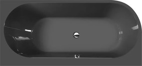 Polysan ASTRA R MONOLITH asymetrická vana 160 x 75 x 60 cm pravá akrylát šedá 34611M.30