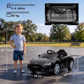 AIYAPLAY Dětské elektrické auto 12V Dětské auto s dálkovým ovládáním Lithium-akumulátor 2 motory Plynulý start Zadní odpružení Černá