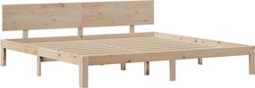 Rám postele s čelem 200 x 200 cm masivní borové dřevo 3306835