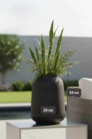 Stolní váza MONTI, sklolaminát, výška 34 cm, antracit
