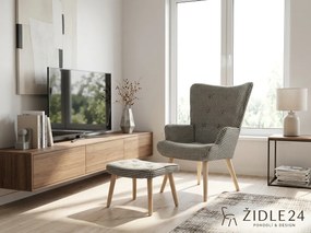 Relaxační křeslo ušák s podnožkou LYRO - pepito látka