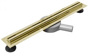 Odtokový žlab s otočným sifonem MEXEN FLAT 360 SLIM zlatý, 90 cm