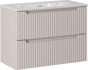 Comad Koupelnová skříňka s keramickým umyvadlem Nova Cashmere 80 cm - kašmír