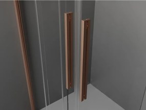 Mexen Velar Duo, posuvné sprchové dveře do otvoru 160 cm, 8mm sklo námraza, měděná matná, 871-160-000-32-65