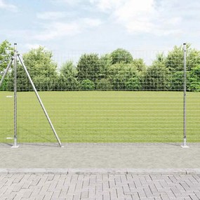 Plotový sloupek s betonovým základem 52 ks Stříbrná 3350270