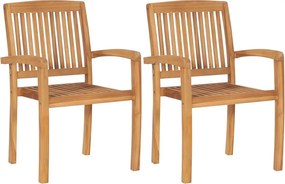Zahradní židle 2 ks taupe podušky masivní teak 3063275