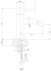 OMNIRES Y1220GLB - Bidetová baterie Y 14,5 cm broušená zlatá